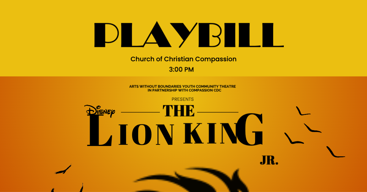Playbill for Lion King Jr AWB